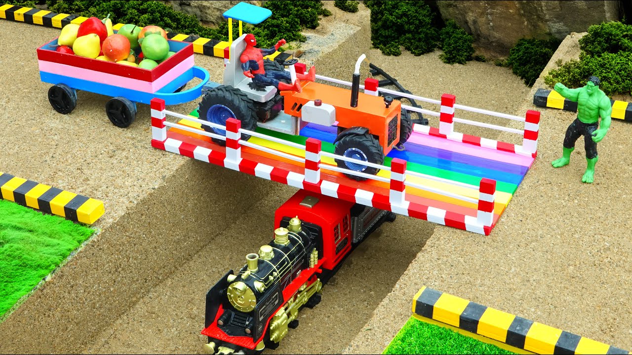 Diy tractor making bulldozer repair train railway | diy tractor build a ...