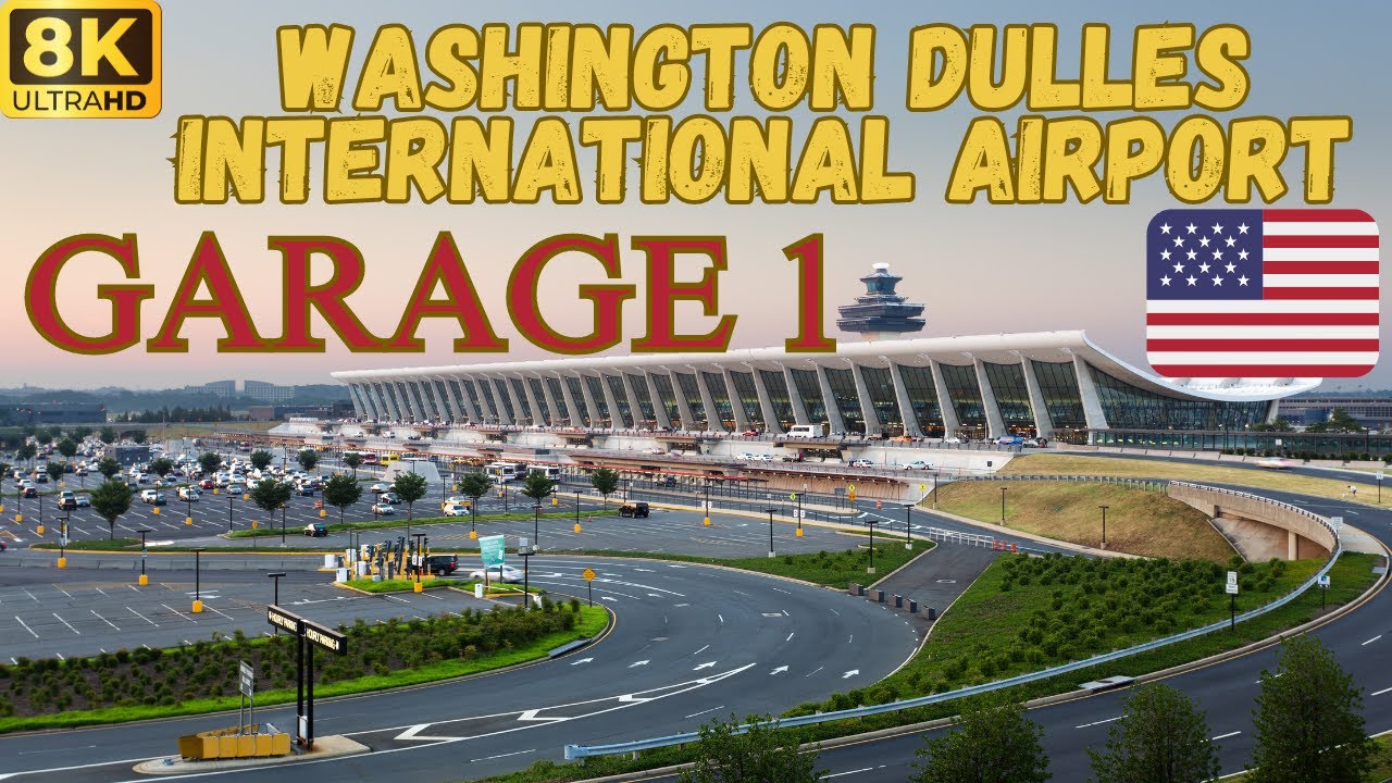 【8K】Washington Dulles International Airport (IAD) Walk - Garage 1 to ...