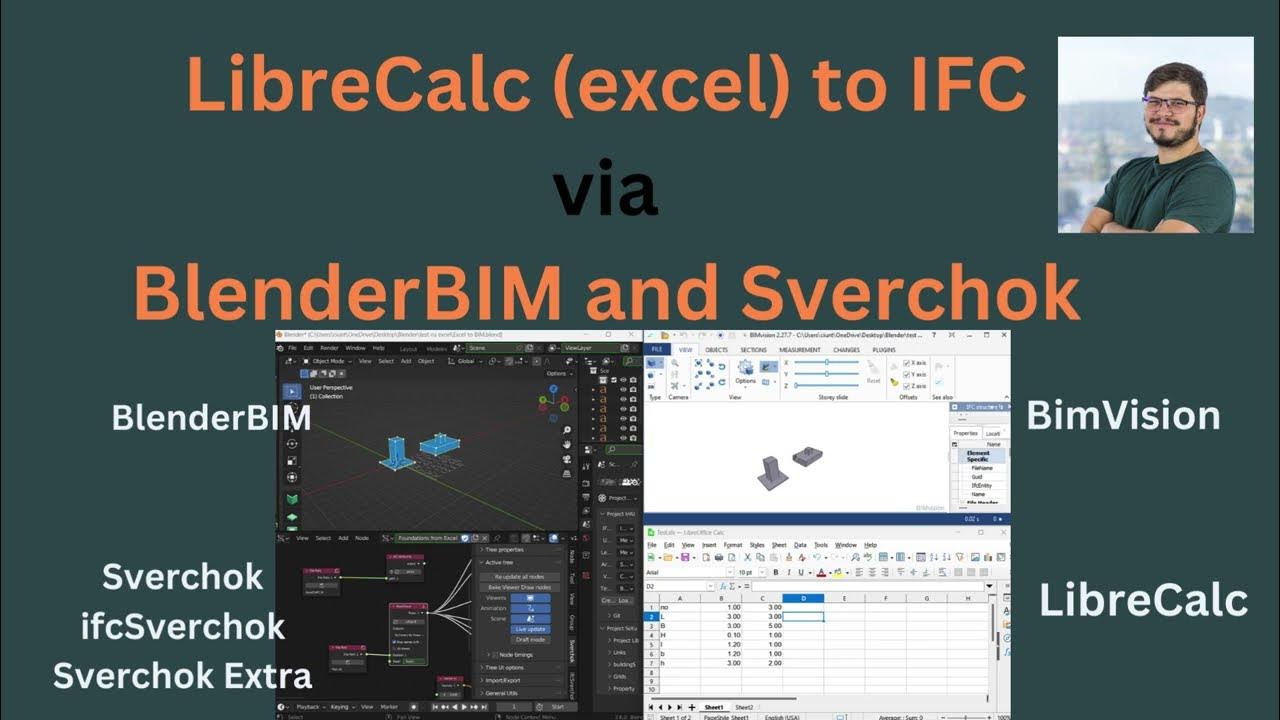 Excel to IFC elements using BlenderBIM and Sverchok - YouTube