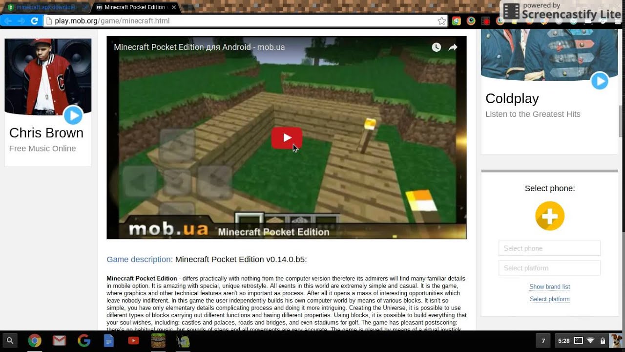 how to get minecraft pocket edition for an acer 11 chromebook - YouTube