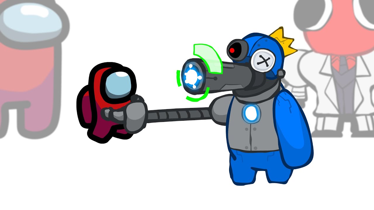 Mini Crewmate Kills Rainbow Friends Robot Blue | Among Us - YouTube