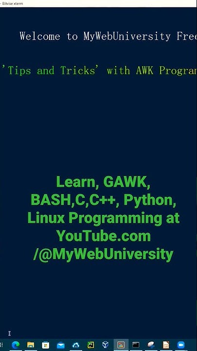 Learn GAWK, BASH, C,C++, Python Linux Programmming at YouTube.com ...