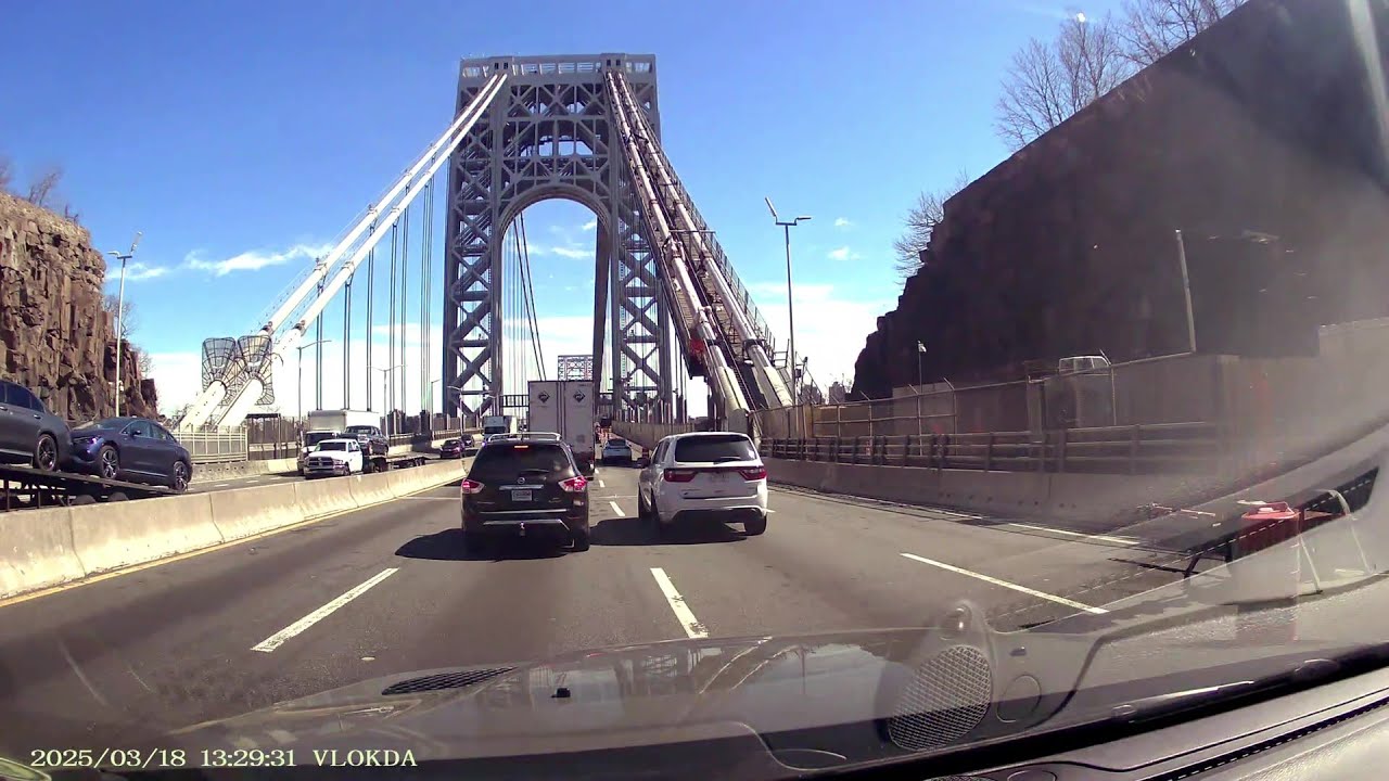 George Washington Bridge Upper Level To New York (NY) - YouTube