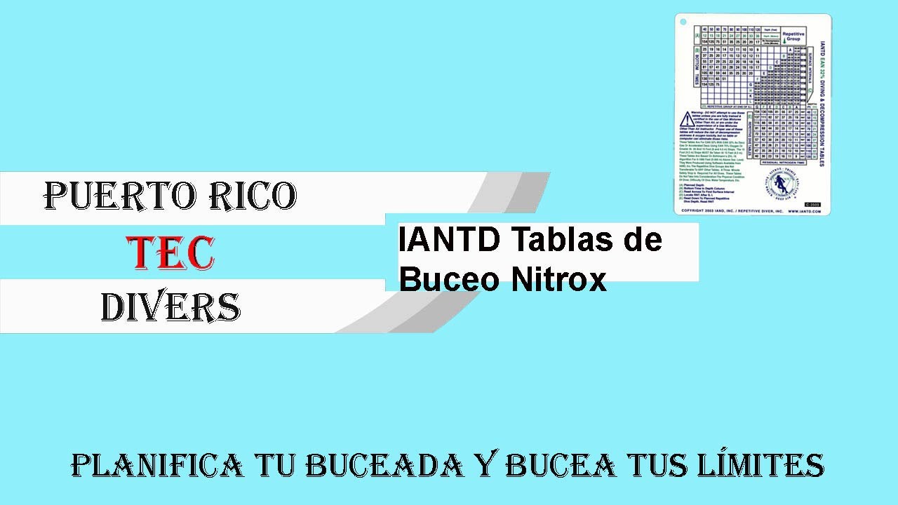 IANTD Tablas de Buceo Nitrox - YouTube