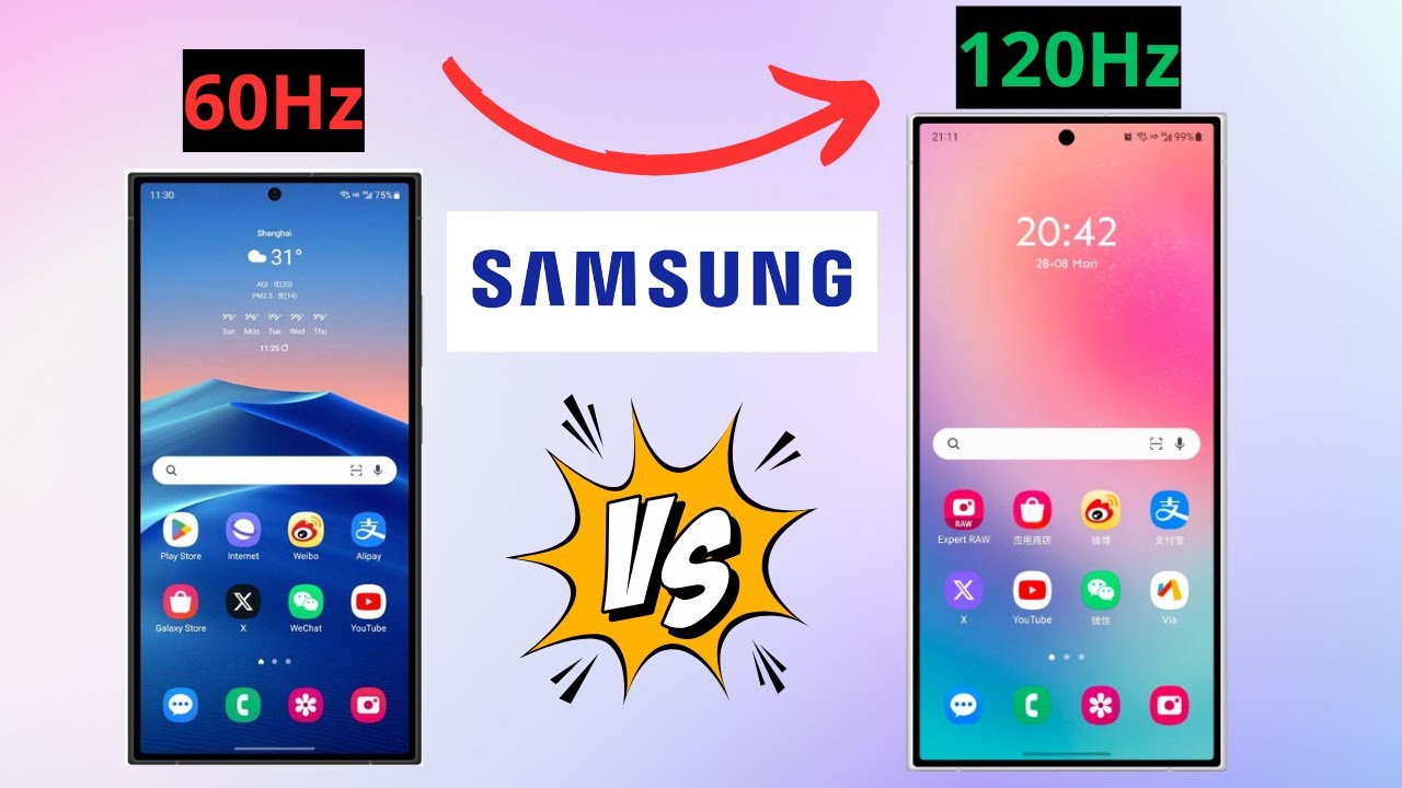 Change 60hz to 120hz Refresh Rate - Android [ ONE UI 6.1 ] - YouTube