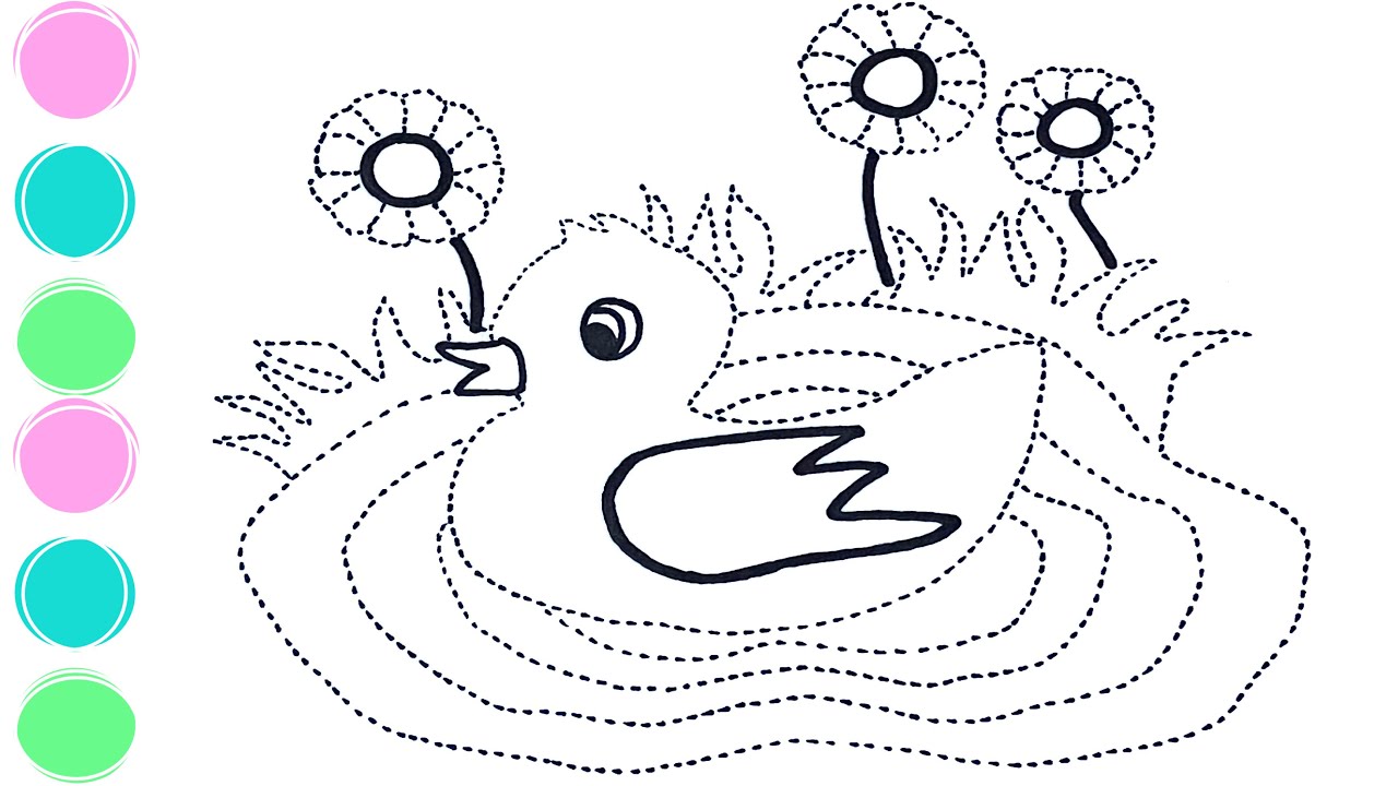 How to draw and color a cute Duck 🦆/drawing and coloring Duck 🦆 for ...