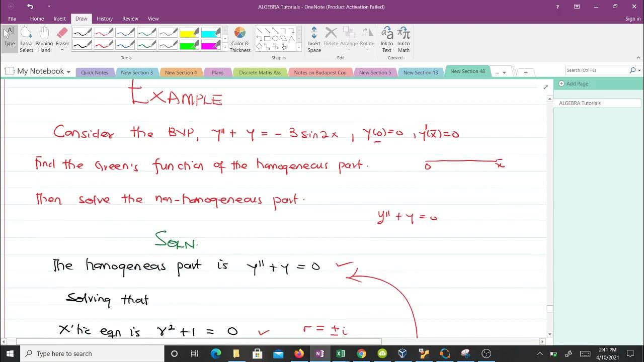 Using Green's function to solve Boundary Value Problems - YouTube