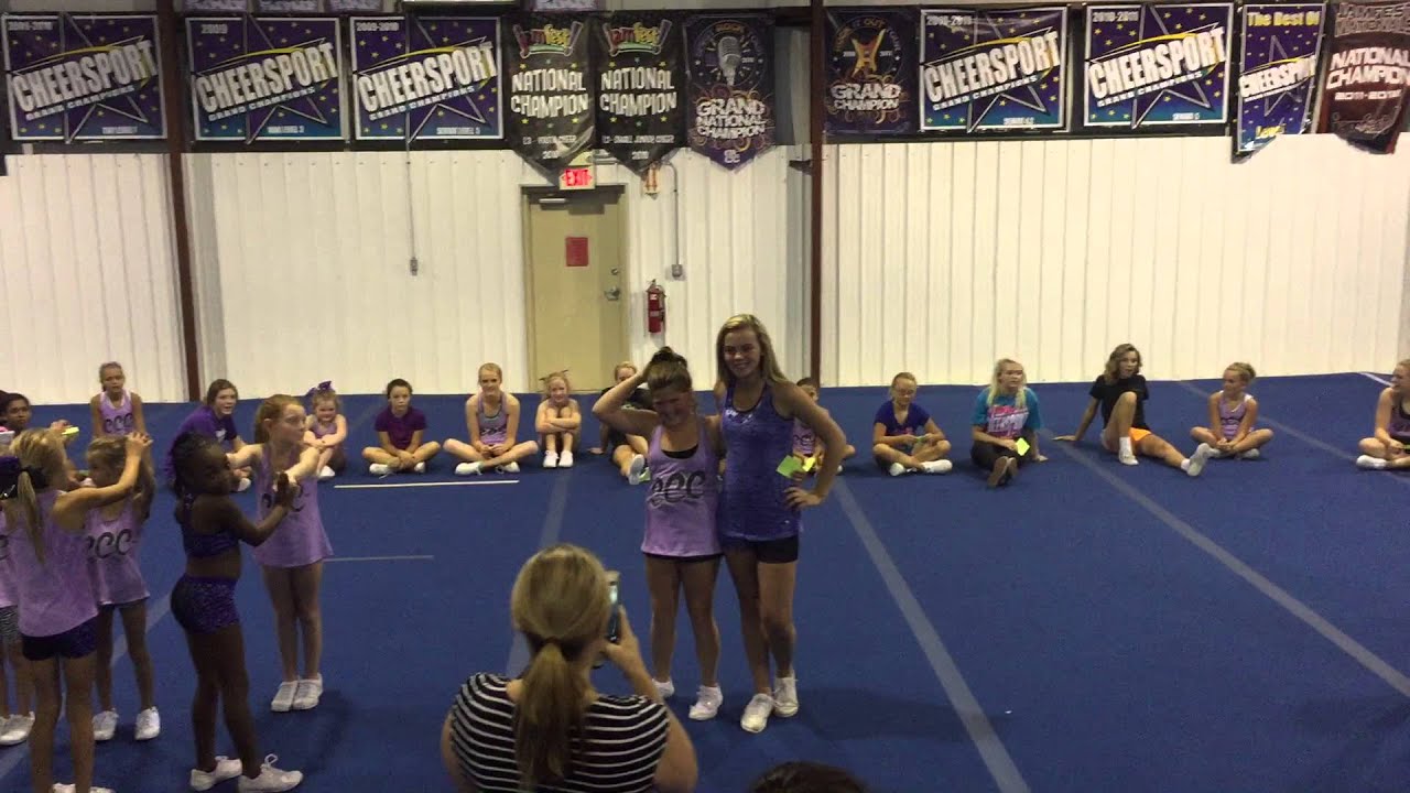 Capitol City Cheer big little cheer sister reveal - YouTube