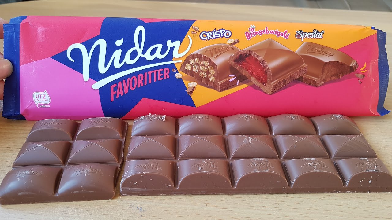 Nidar Milk Chocolate With Nougat, Raspberry Jelly And Crisp - YouTube