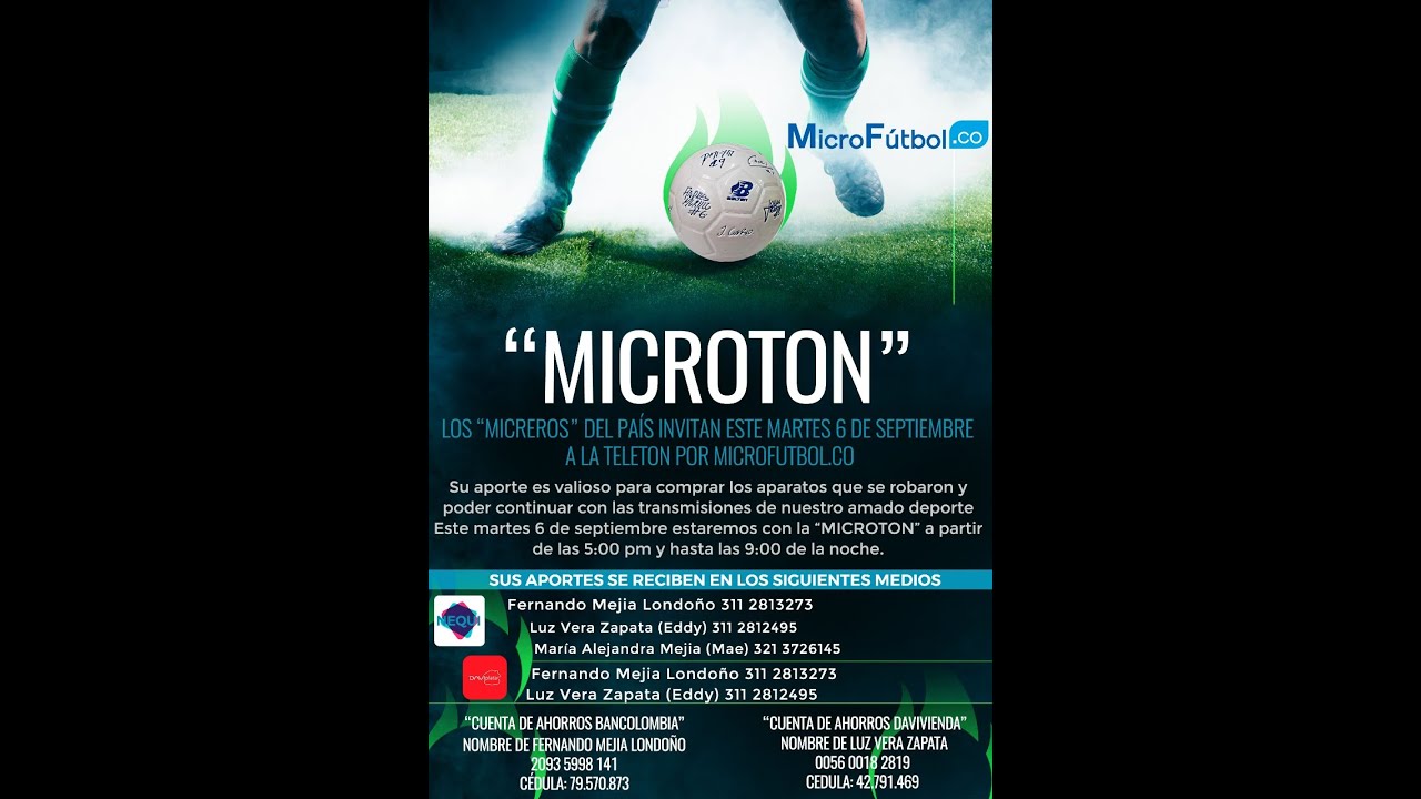 🔴En Vivo: MICROTON POR MICROFUTBOL.CO - YouTube