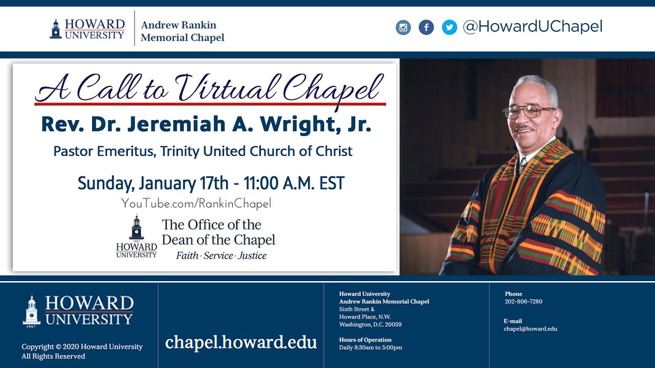 Rev. Dr. Jeremiah A. Wright, Jr. | Andrew Rankin Memorial Chapel ...