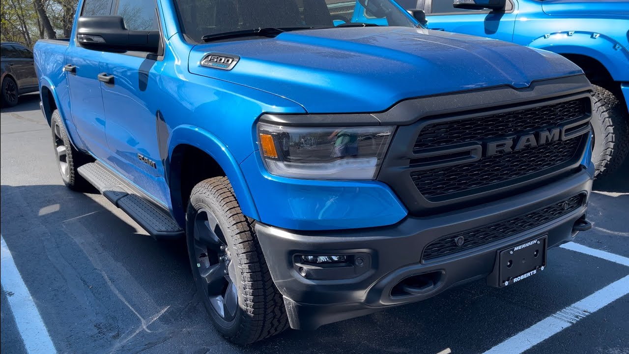 2023 RAM 1500 Big Horn Crew Cab 4x4 Hydro Blue Pearl Coat Paint. - YouTube