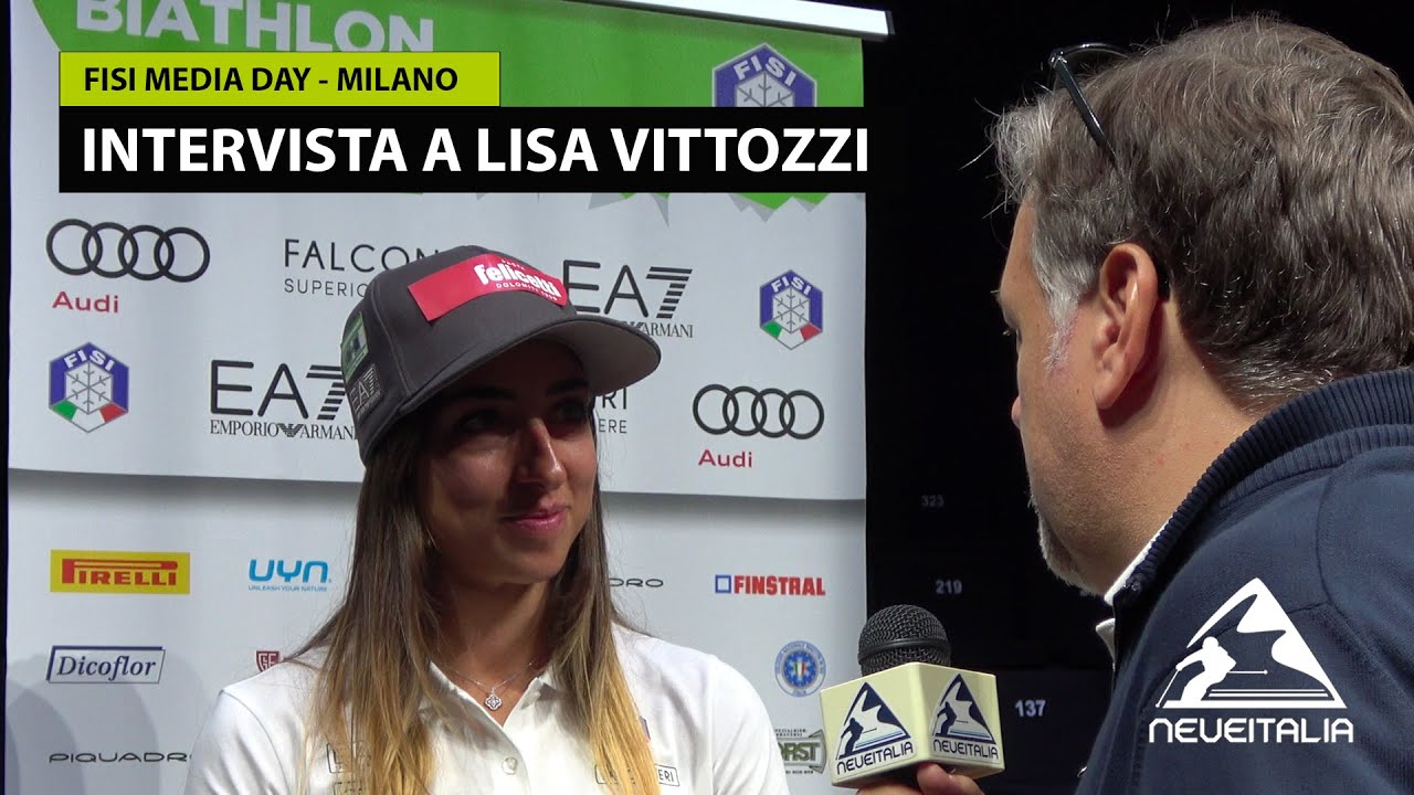 Lisa Vittozzi al microfono di Dario Puppo - FISI Media Day, Milano ...