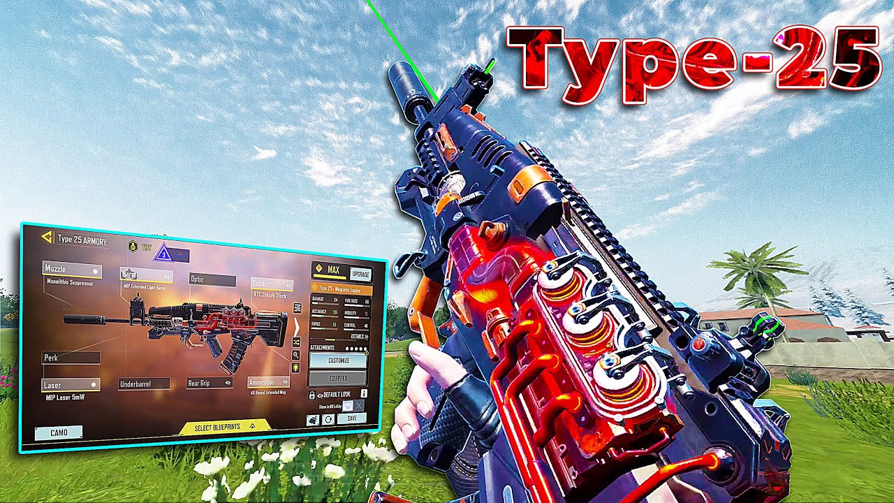 TYPE-25 is BEST AR in CLOSE RANGE | TYPE25 BEST GUNSMITH in CODM BR # ...