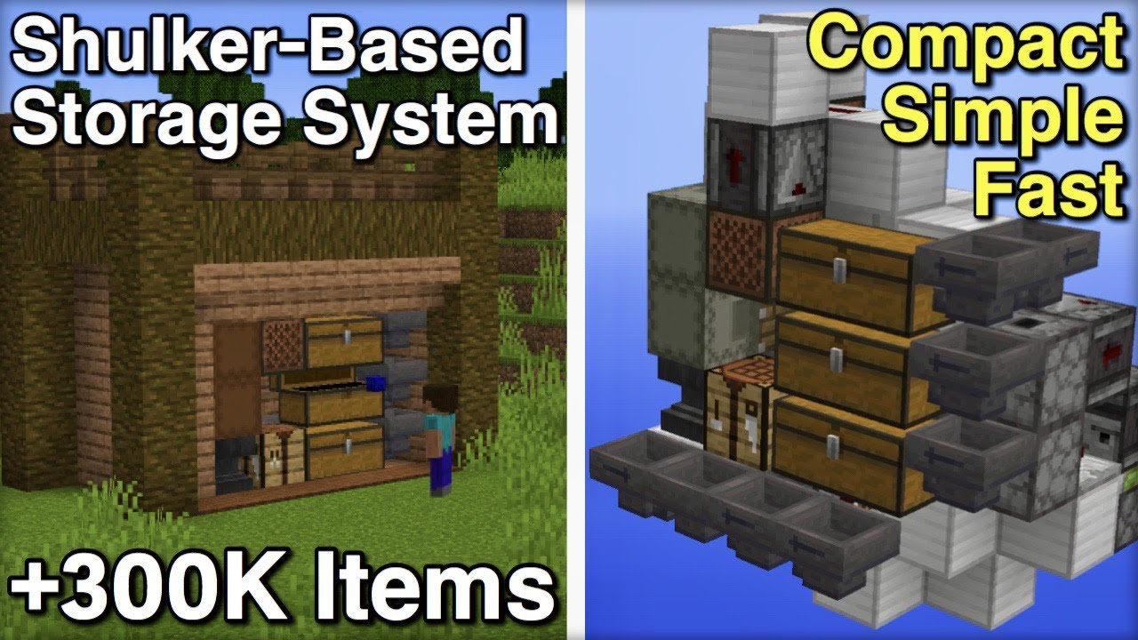 New Shulker Box Storage System Tutorial 1.13+ - YouTube