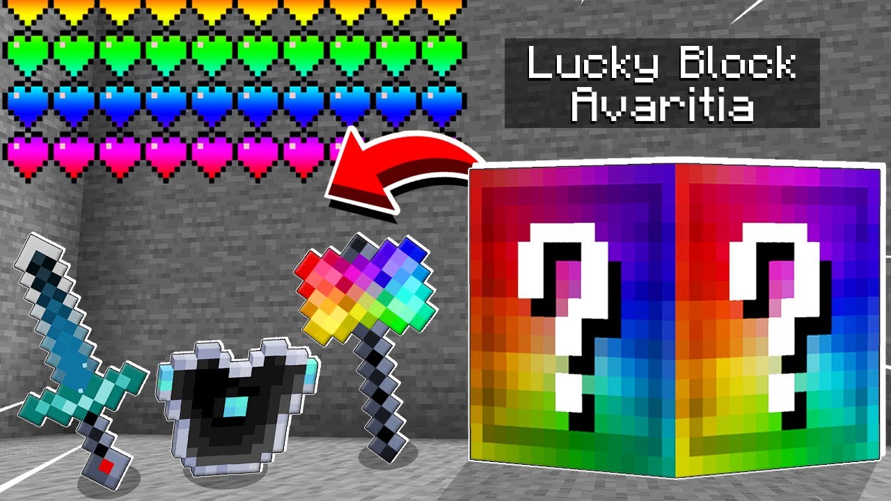 A CADA LUCKY BLOCK AVARITIA EU FICO MAIS FORTE E IMORTAL NO MINECRAFT ...