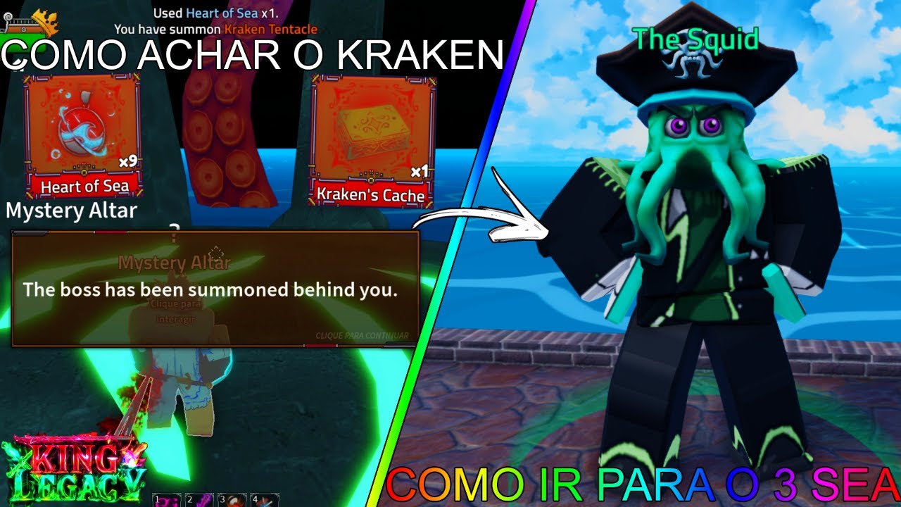 ENFRENTEI O KRAKEN! COMO IR PARA O 3 SEA E ENFRENTAR O KRAKEN NO KING ...