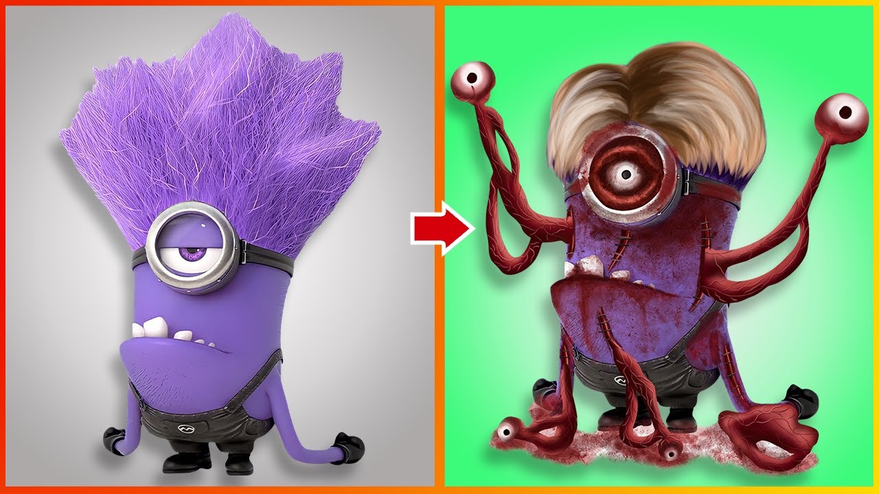 Minion Glow Up Into Zoombie | Minion Cartoon Art - YouTube