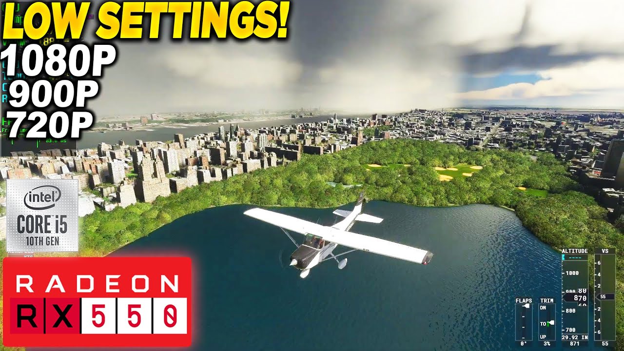 Microsoft Flight Simulator RX 550 - 1080p 900p 720p Low, - YouTube
