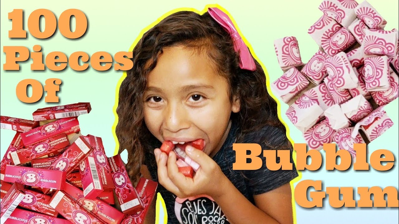 100 Pieces of Bubblicious Bubblegum Challenge!! - YouTube