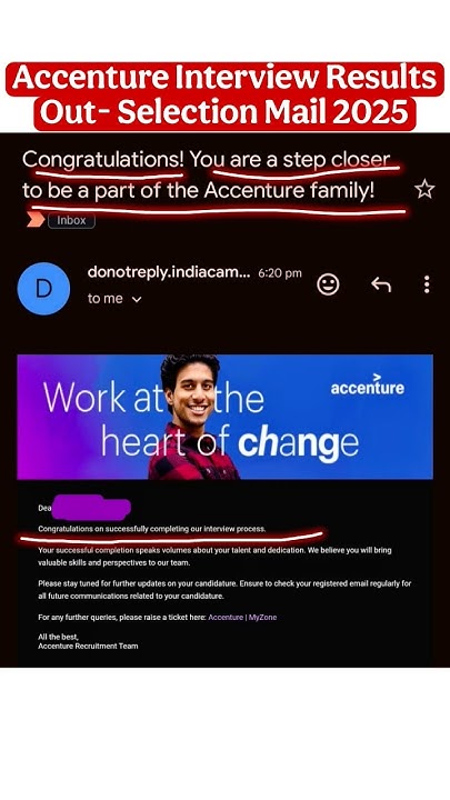 Accenture Interview Results Out | Selection Mail #accentureinterview #comfortzonewithmanish2 ...