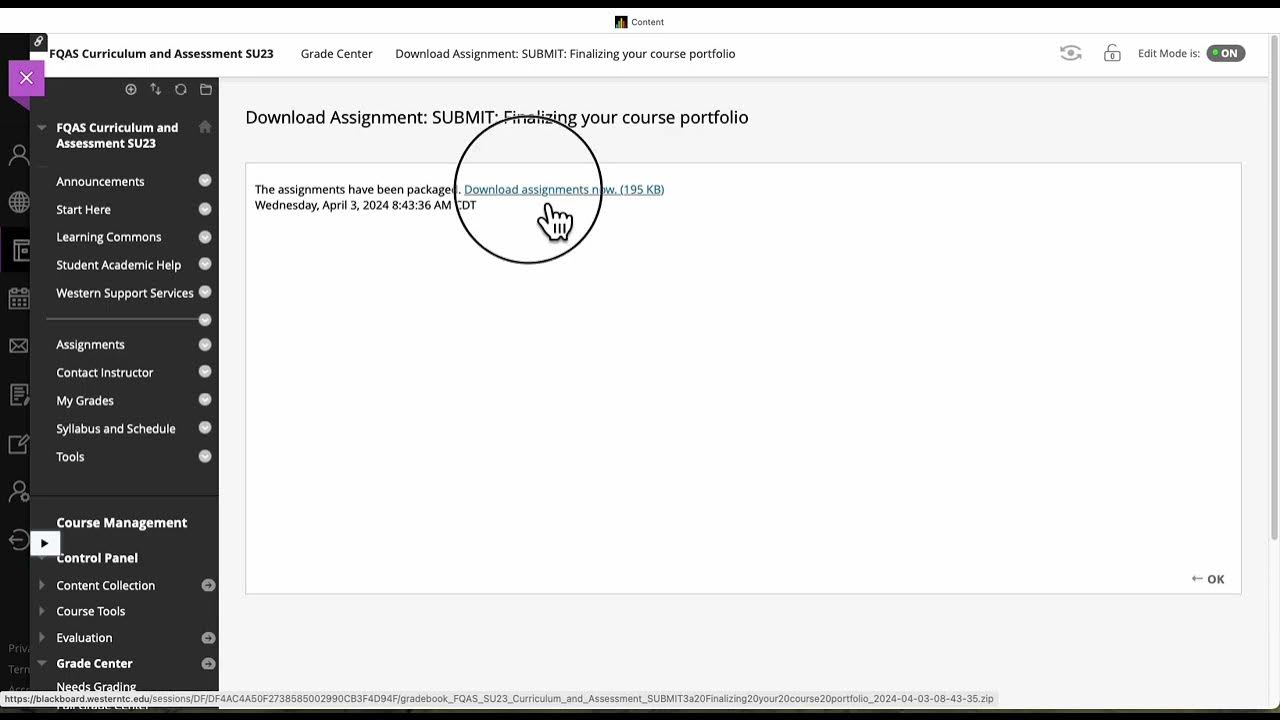 How to download all assignments for a key or signature assessment - YouTube