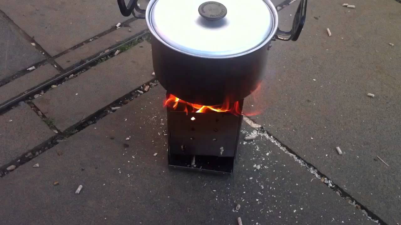 Folding Firebox Stove Video Review Part 4 - Wood pellet Burn - YouTube