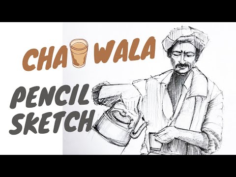 Free hand pencil drawing || Chai wala || Pencil Sketch ️#pencildrawing ...