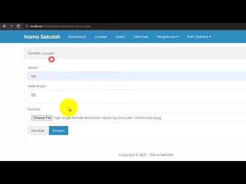 Tutorial Membuat Website Sekolah dengan PHP dan MySQL | Data Jurusan #7 - YouTube