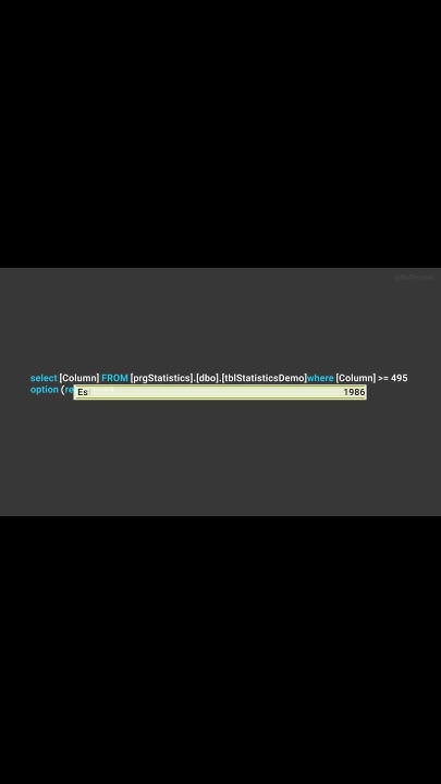 SQL Server Statistics and Cardinality Estimation part 3 #shorts - YouTube