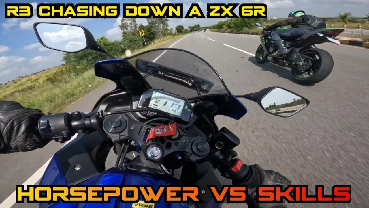 R3 chasing down a ZX 6R | This is why I love my R3 ️ | - YouTube