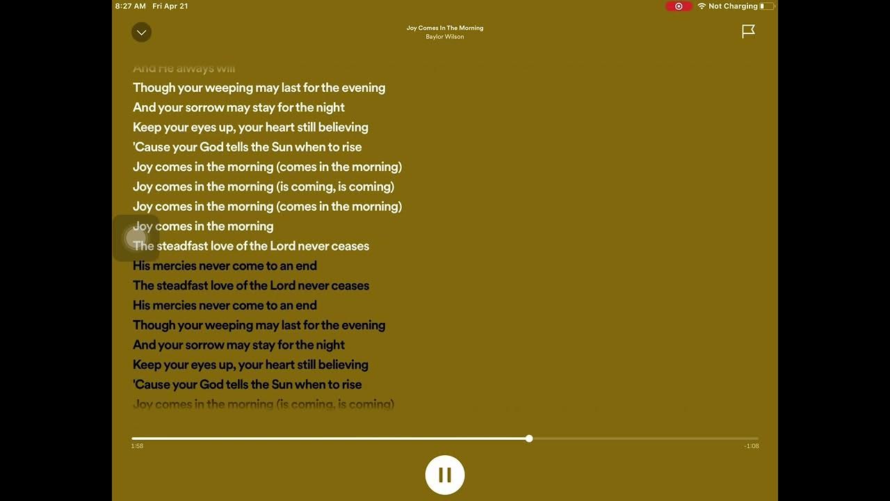 Joy Comes In The Morning by Baylor Wilson ️ ️ - YouTube