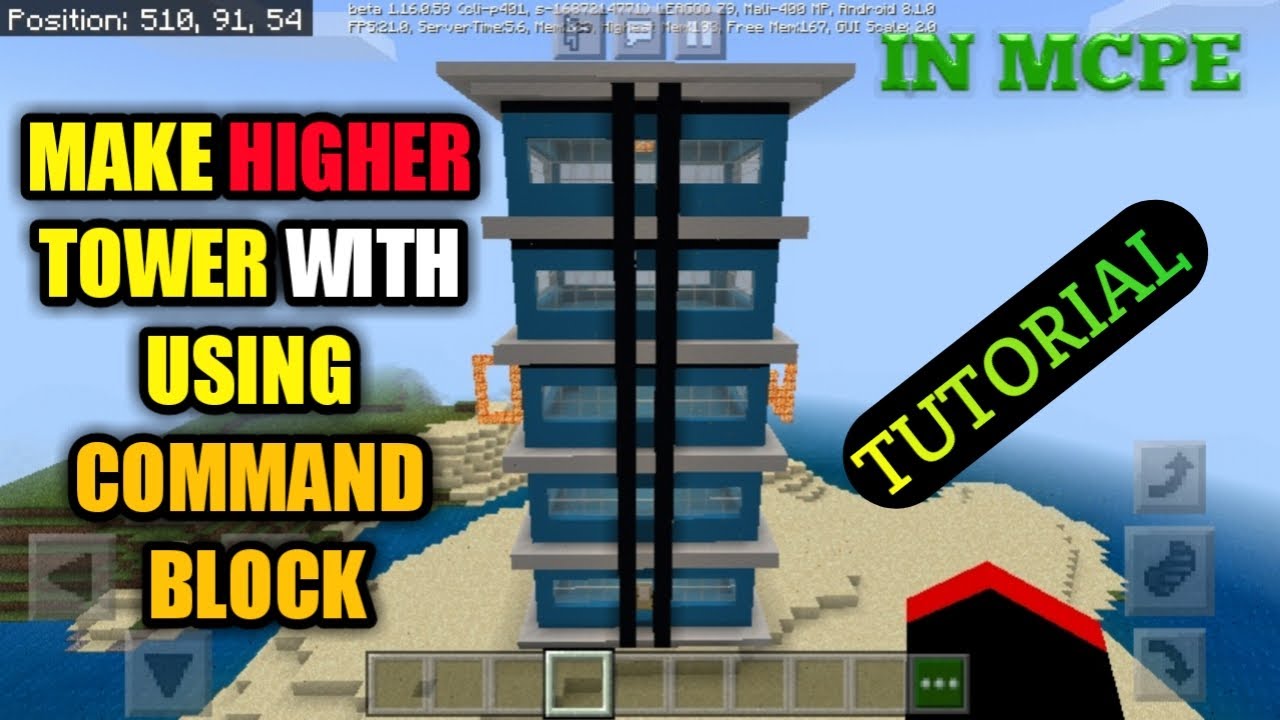 Minecraft: How To Make Higher Tower With Using Command Block! Easy For ...