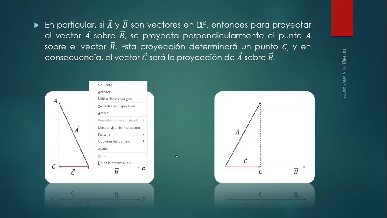 Clase 14(Álgebra Lineal):Vector proyección, ángulo entre dos vectores ...