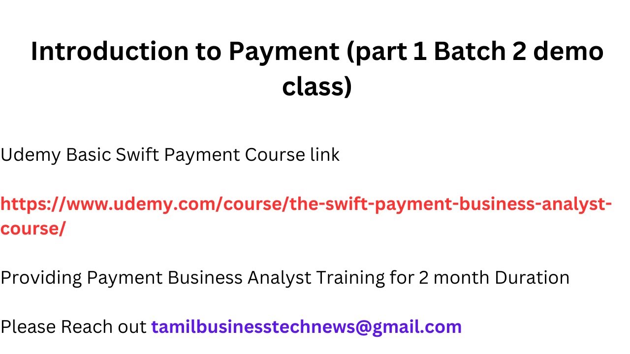 Introduction to Payment (part 1 Batch 2 demo class) - YouTube