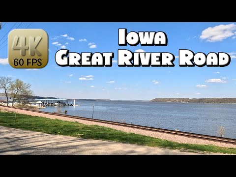 Driving the Iowa Great River Road in 4k Video