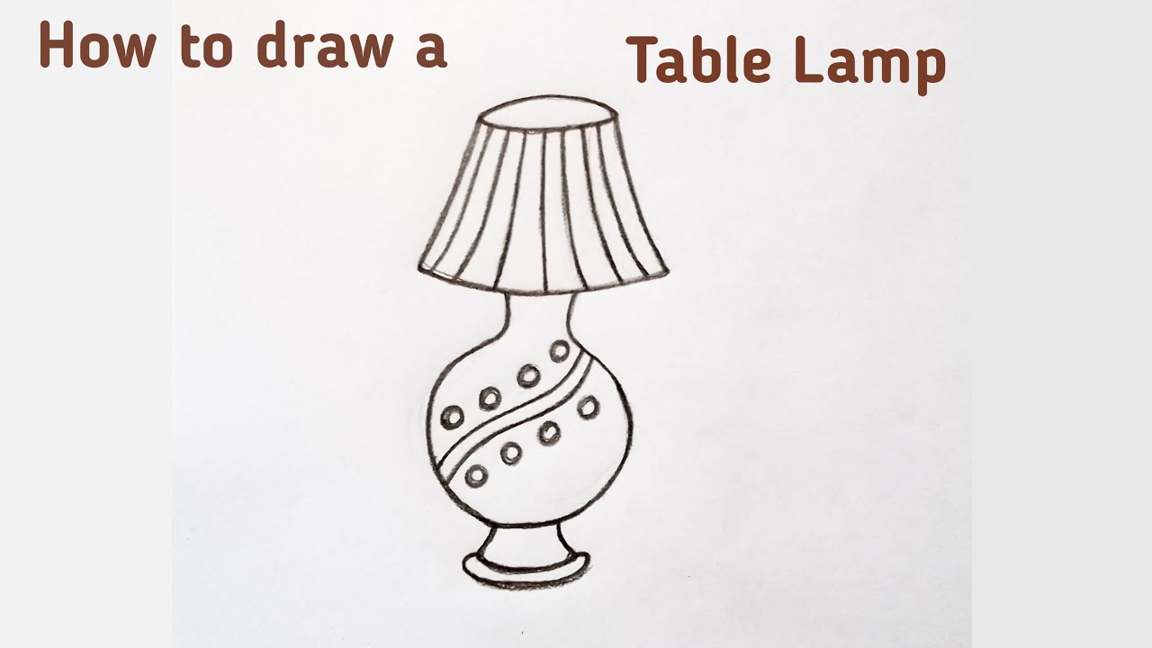 How to draw easy Table lamp | Table lamp drawing | Easy drawing - YouTube