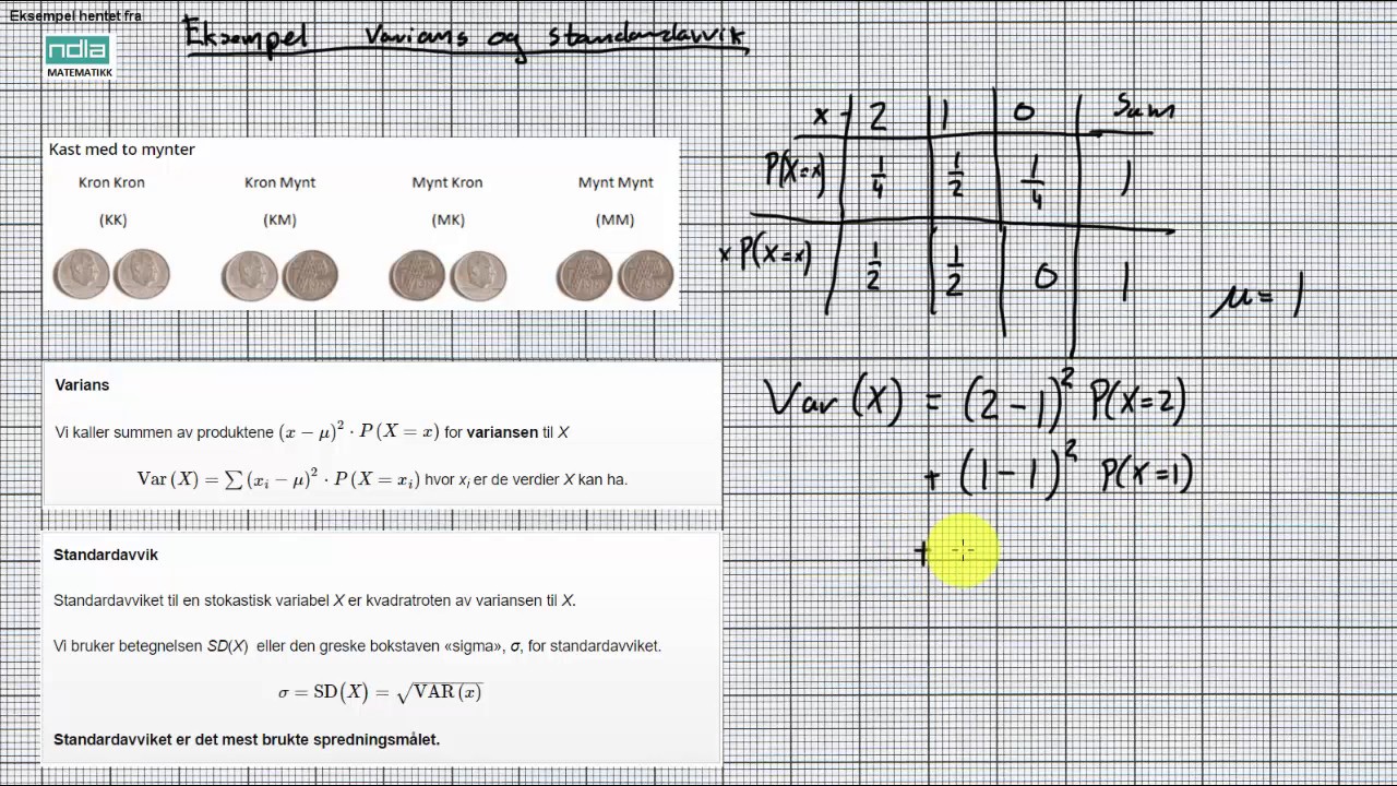 S2 068 Eksempel varians og standardavvik - YouTube