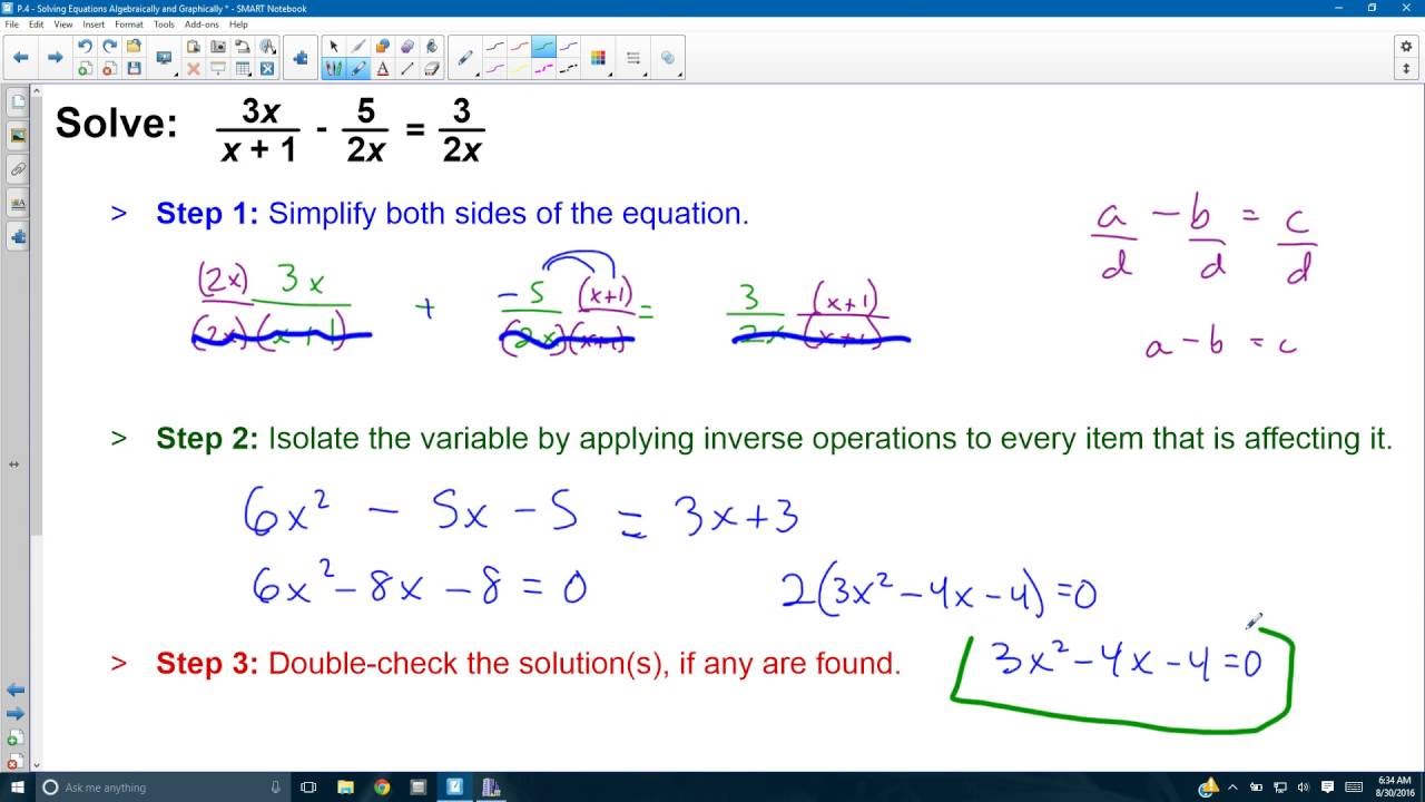 P.4 - Solving Equations Algebraically and Graphically - YouTube P.4 - Solving Equations Algebraically and Graphically - YouTube