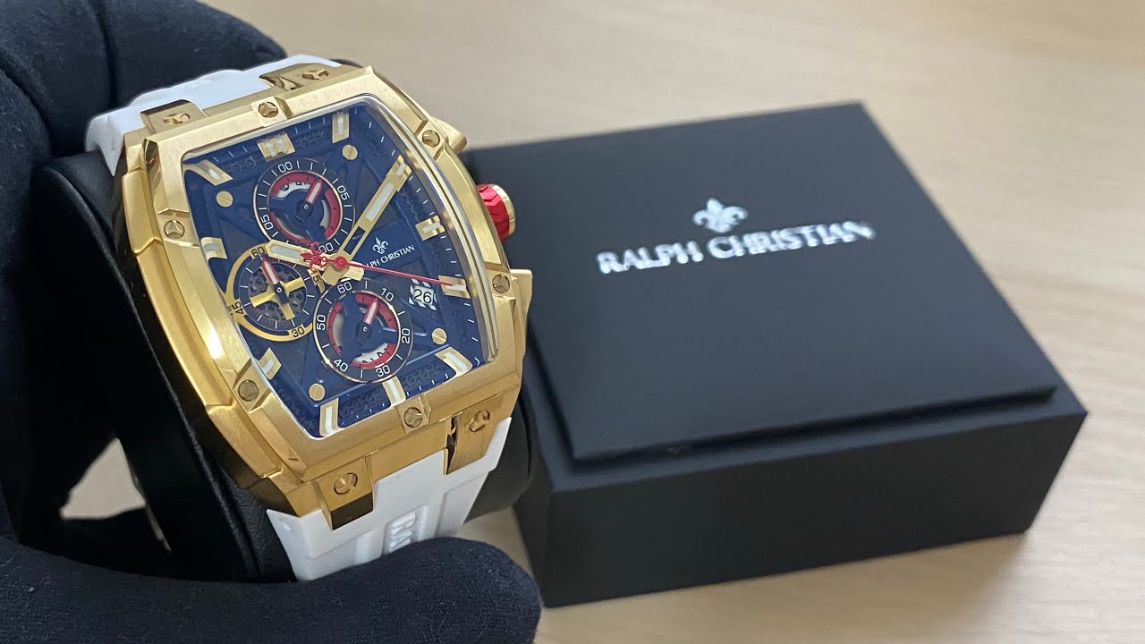 Men's gold Ralph Christian watch The Polaris Chrono - Gold / Ice White ...