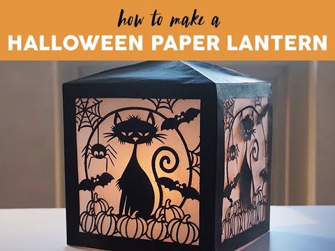 How to make a Halloween Paper Lantern Craft with a Cricut - YouTube