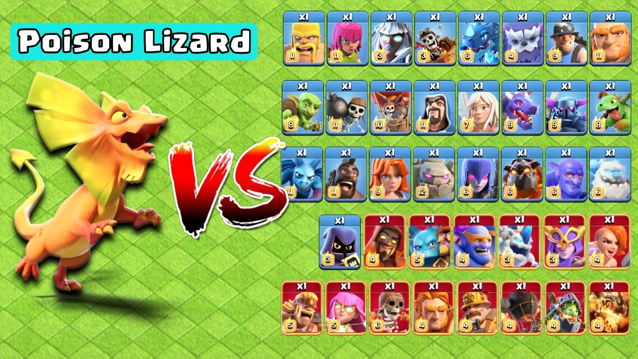 Poison Lizard vs All Max Troops | Clash of Clans - YouTube