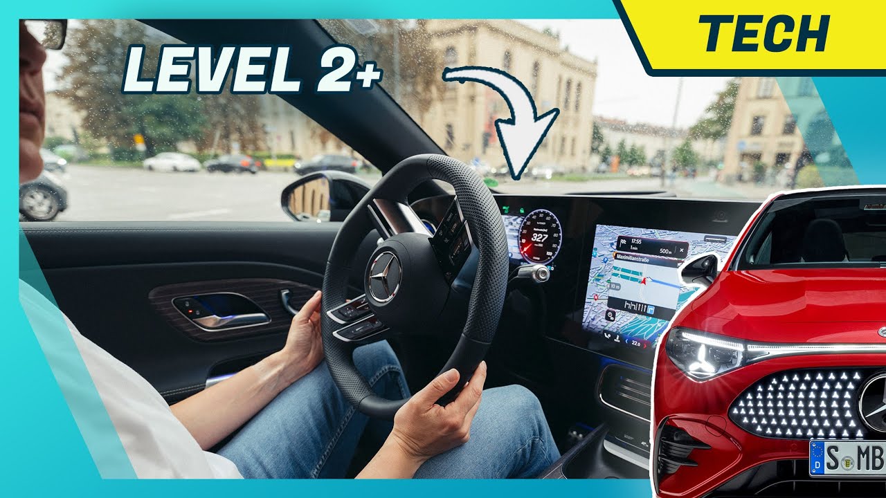 Im Mercdes CLA auf Level 2+ durch Münchens Innenstadt: Kurze Mitfahrt ...