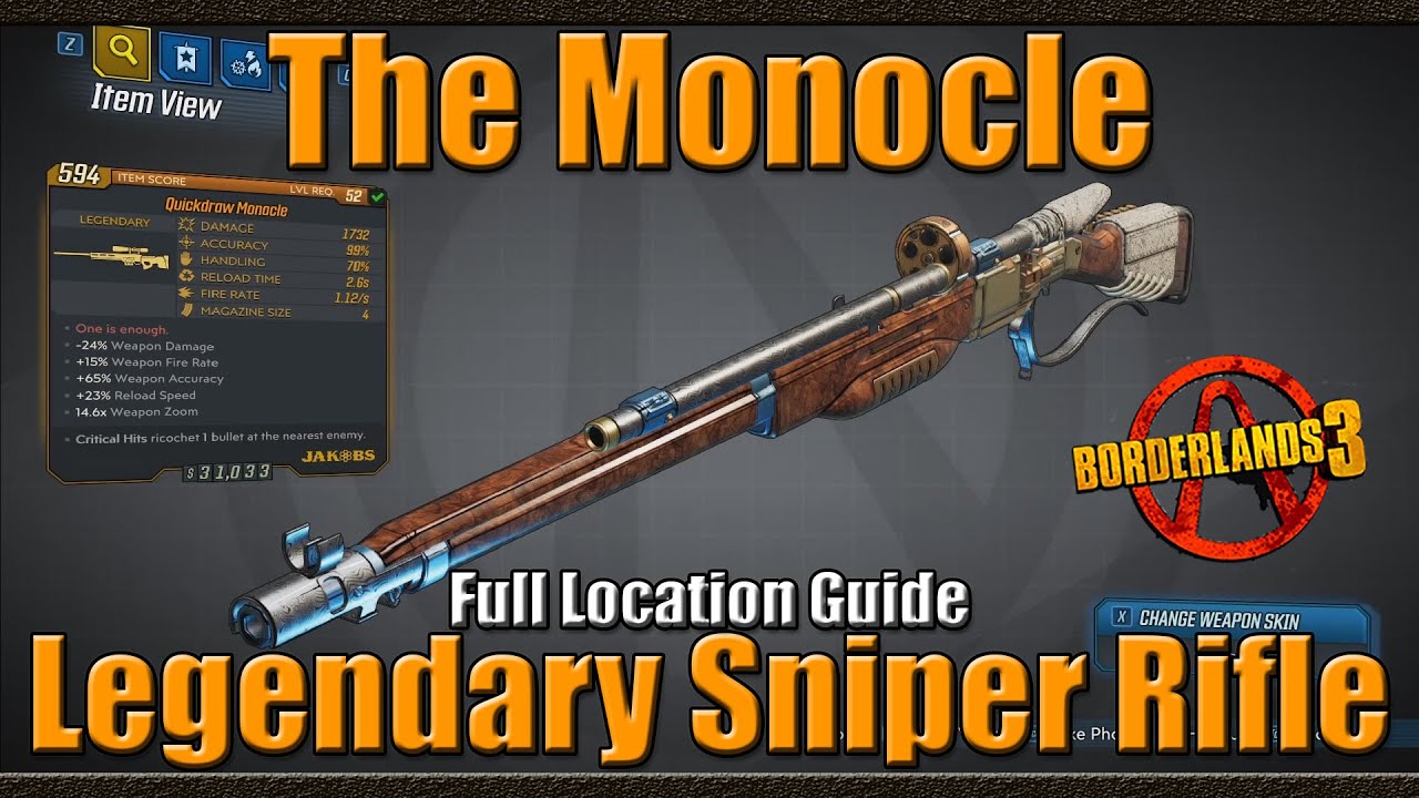 Borderlands 3 | The Monocle | Legendary Sniper Rifle | Full Location ...