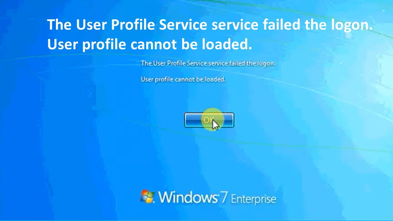 The User Profile service failed the logon | User profile cannot be ...