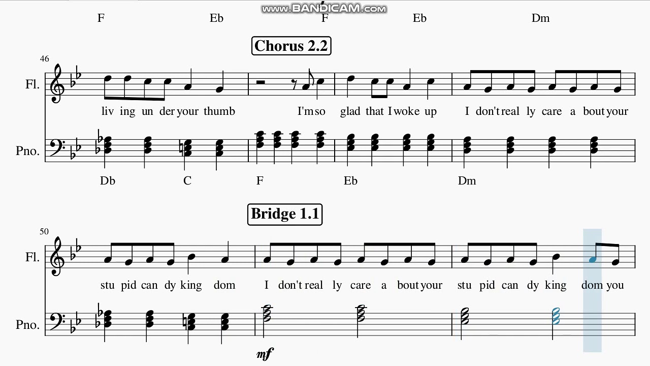 Adventure Time - " Woke Up " Flute Sheet Music - YouTube