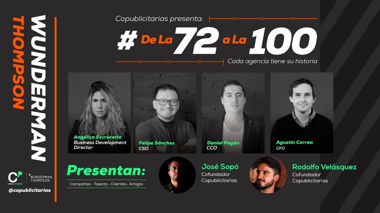 La historia de Wunderman Thompson Colombia 2021 | #DeLa72aLa100 | Copublicitarias - YouTube