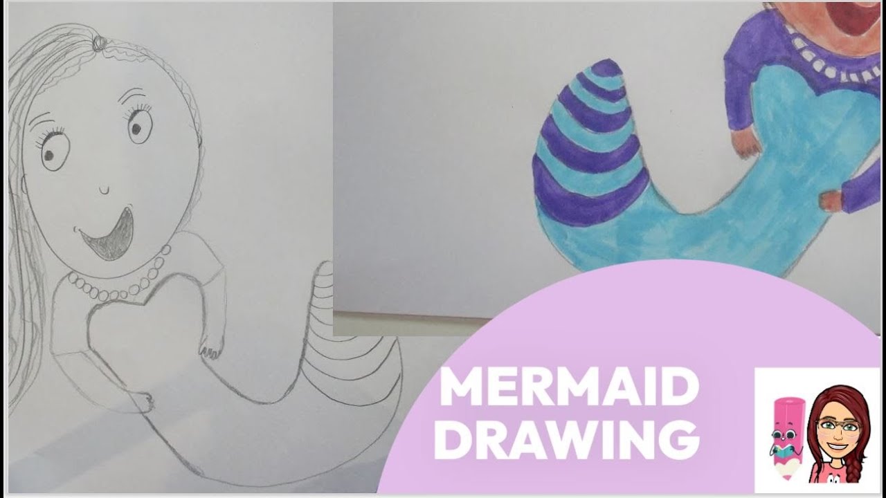CARTOON MERMAID | PRE SCHOOL DRAWING TUTORIAL - YouTube
