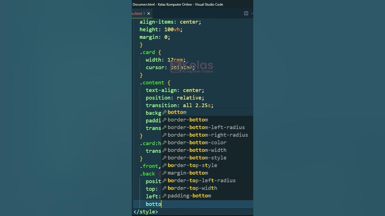 Membuat Card Hover Dengan Html Dan Css Cssproperty Htmlcss Kelaskomputeronline Youtube