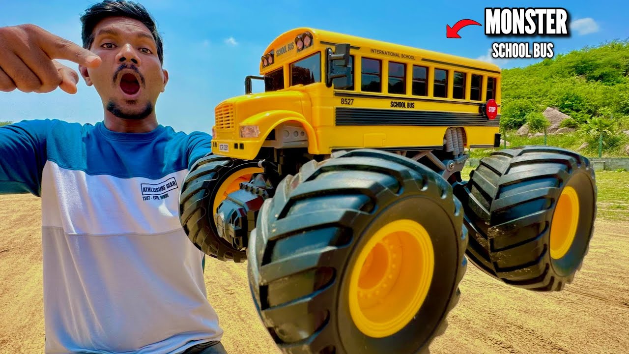 RC Fastest Monster School Bus Unboxing & Testing - Chatpat toy tv - YouTube